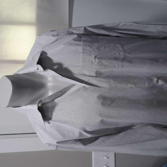 balani | Shirts | Balani Micro White And Blue Plaid Cotton Shirt ...